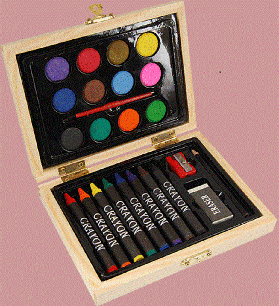 Verf en teken set in houten kistje | Meerleuks