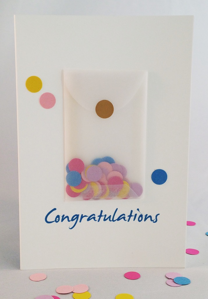 Luxe handgemaakte kaart Congratulations confetti - Meer Leuks | Meerleuks