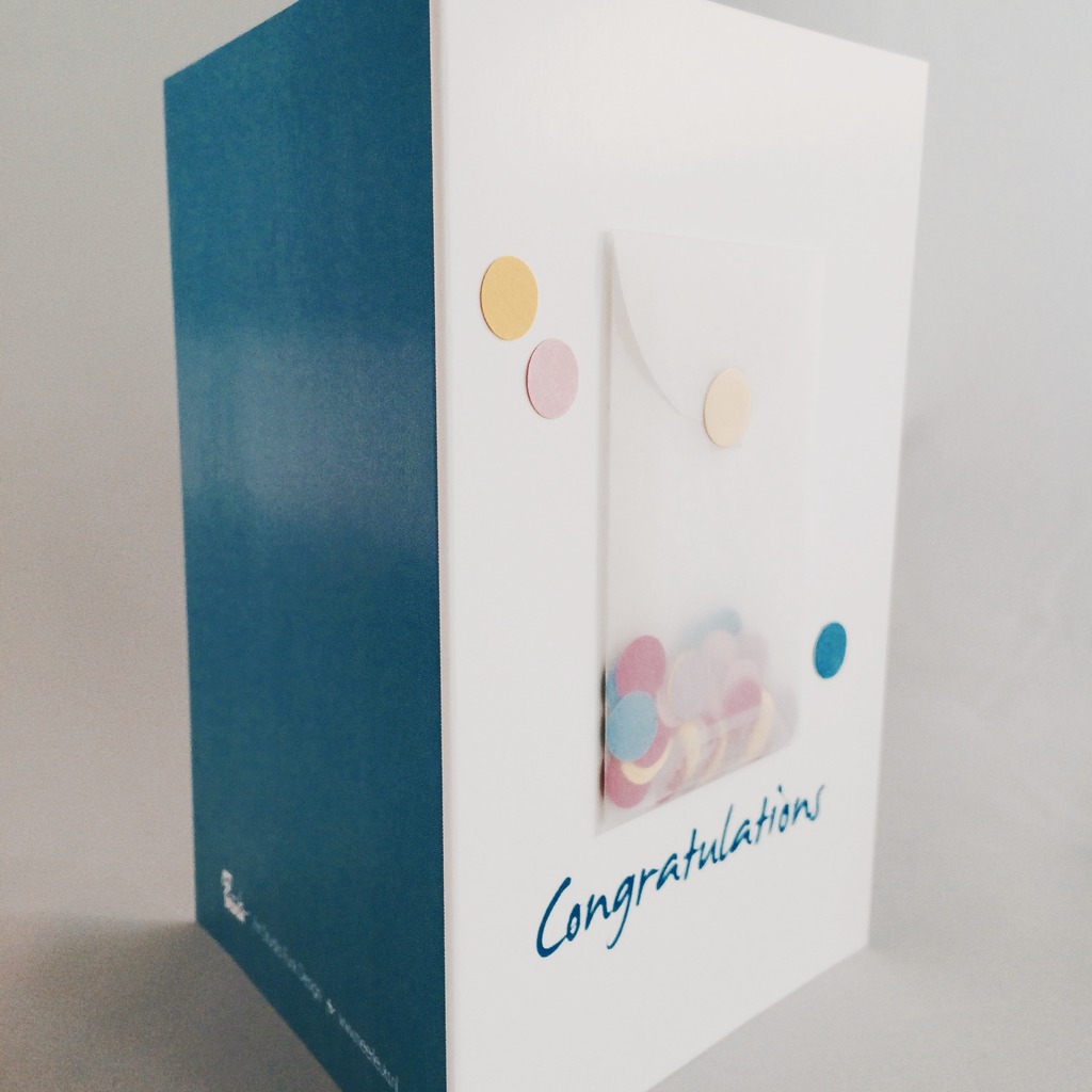 Luxe handgemaakte kaart Congratulations confetti - Meer Leuks | Meerleuks